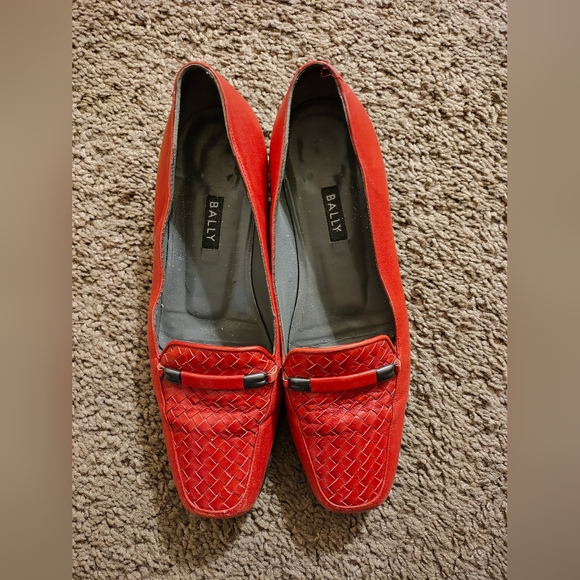Bally | Shoes | Bally Cherry Red Front Woven Pattern Loafers | Poshmark